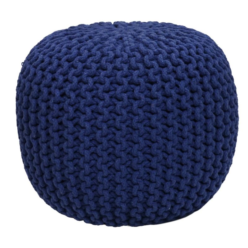Puffe, 100% cotton, blu navy, 40x40x40 cm | Megatek
