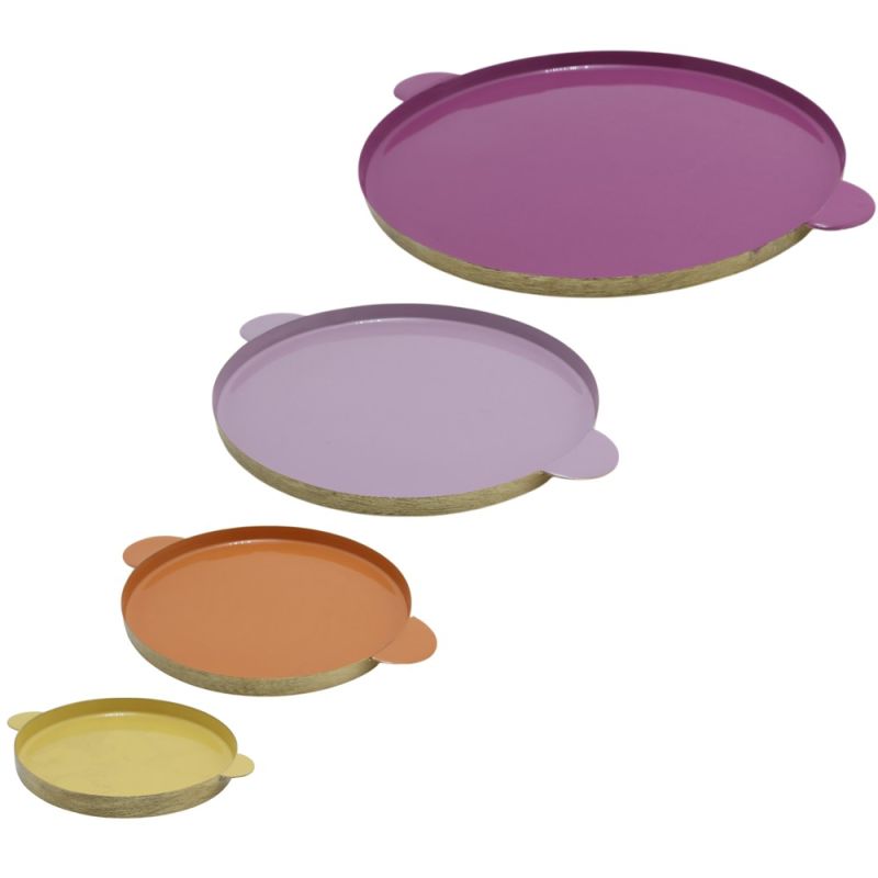 Decorative plate, metalic, assorted colors, Dia. 30 x H 1.5