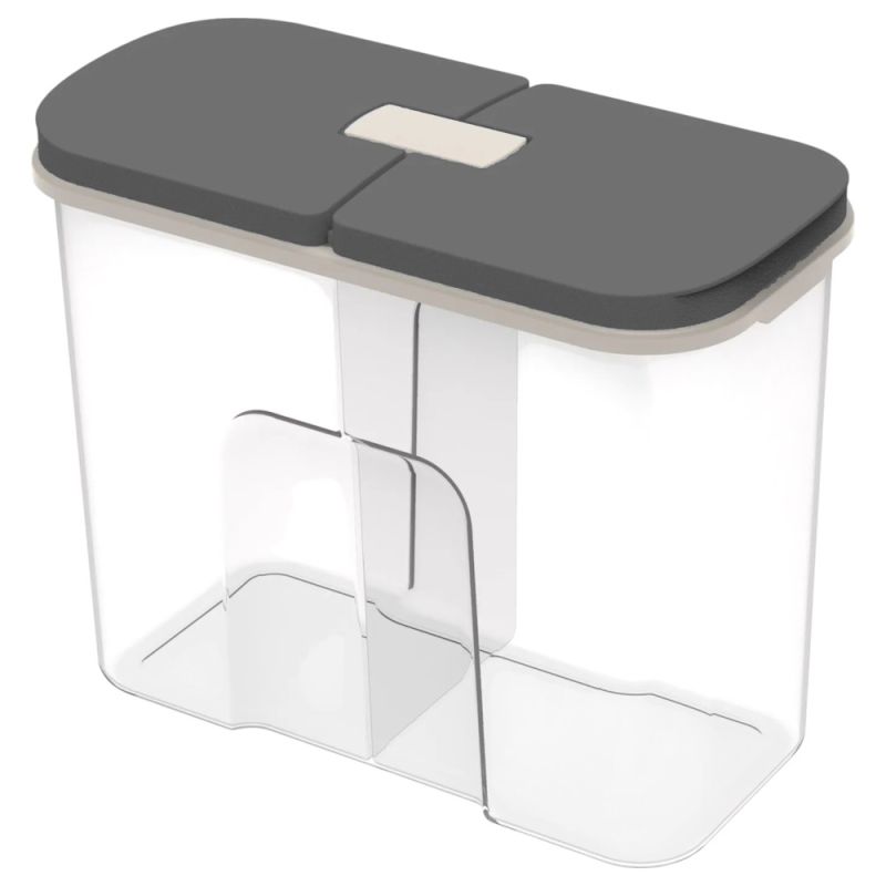 Luna dry food container with 2 parts, plastic, transparent/g