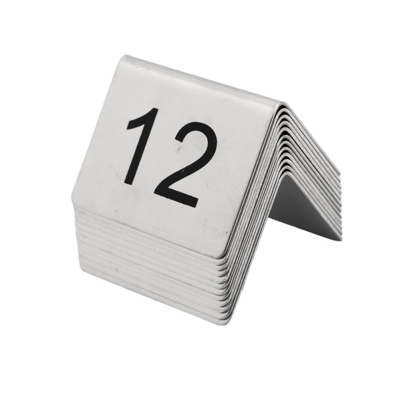 Table numbers 1-12, stainless steel, silver, 5x5 cm | Megate