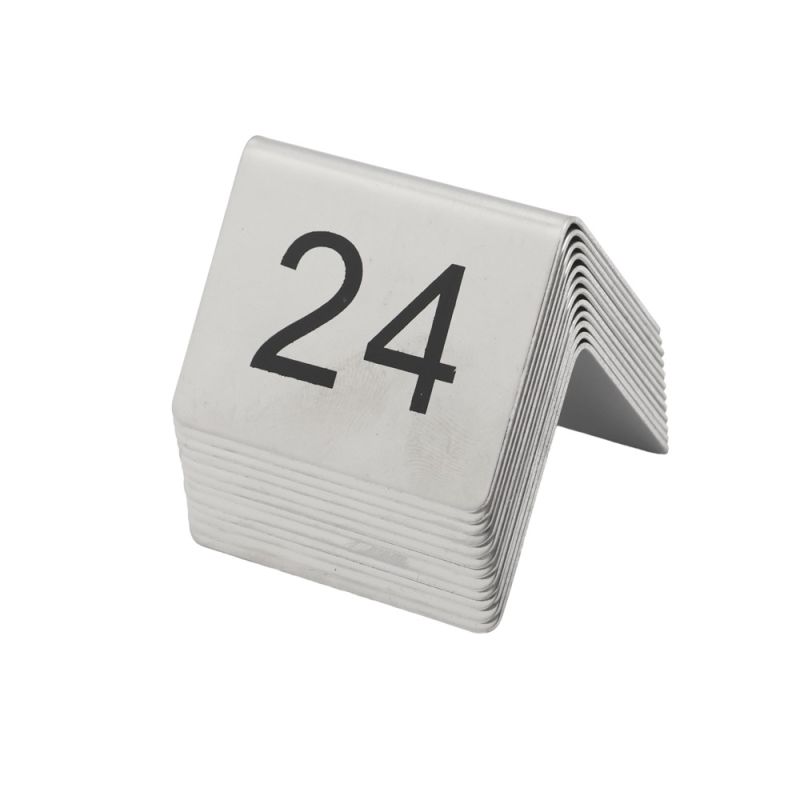 Table numbers 13-24, stainless steel, silver, 5x5 cm | Megat