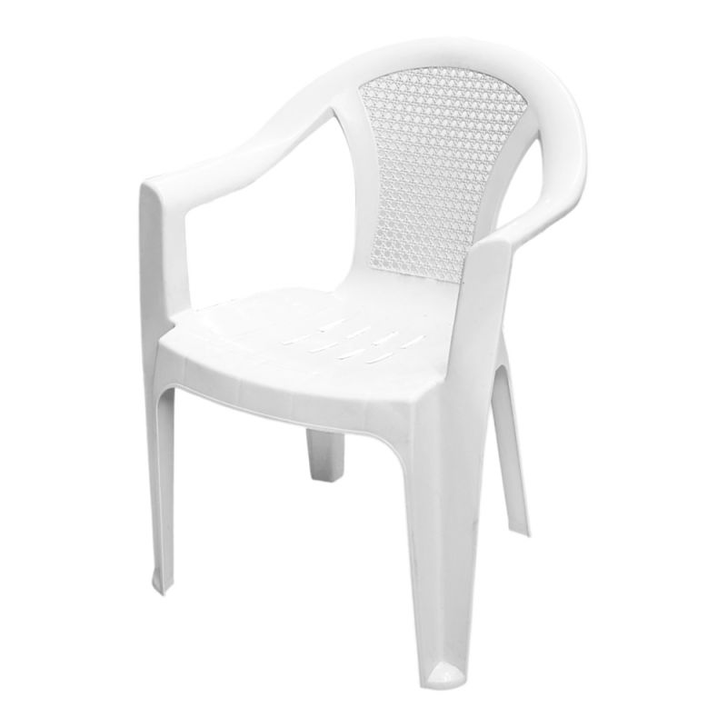 Karrige me krahe, Tuvana, ngjyre e bardhe, 55x55xH76 cm | Me