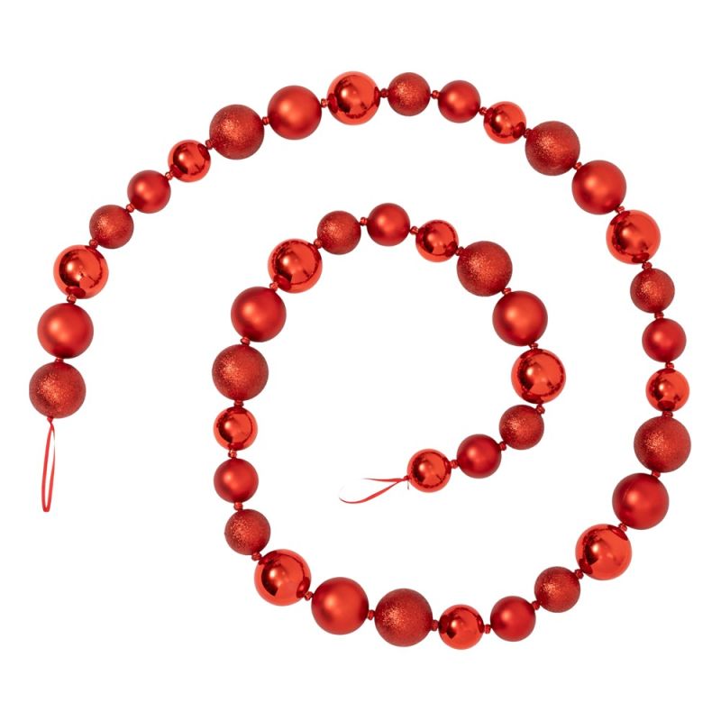 Decorative ball strips, plastic, red color, D5 cm x L200 cm