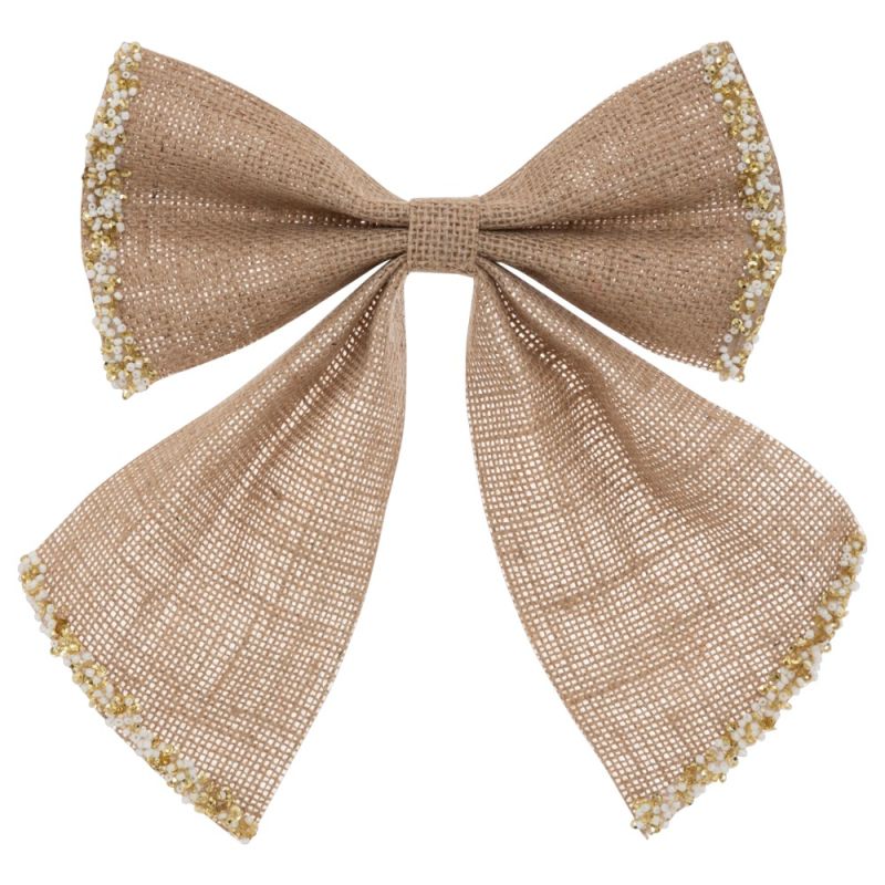 Decorative Christmas ribbon, gold color, L. 20 x D. 3 x H. 2