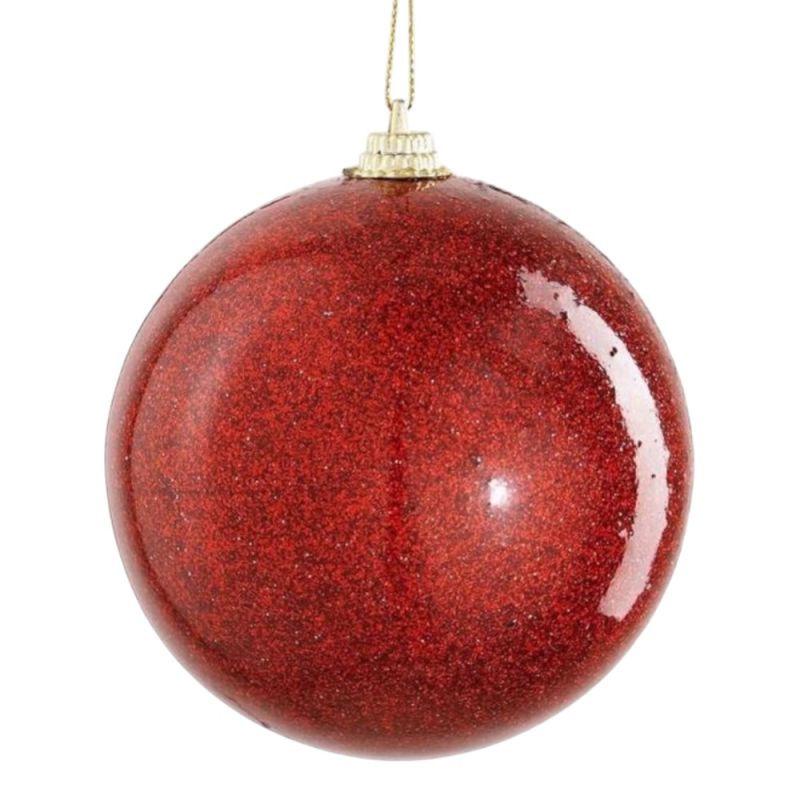 Decorative sphere, plastic, red color, D8 cm | Megatek
