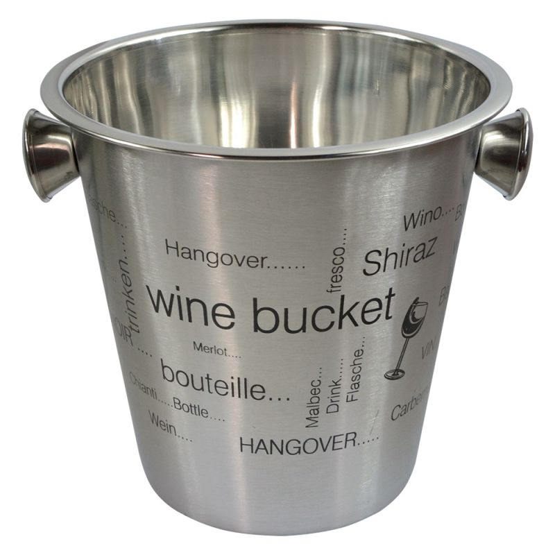 Ice bucket, Size: Dia. 20x21 cm, Color: Silver, Material: St