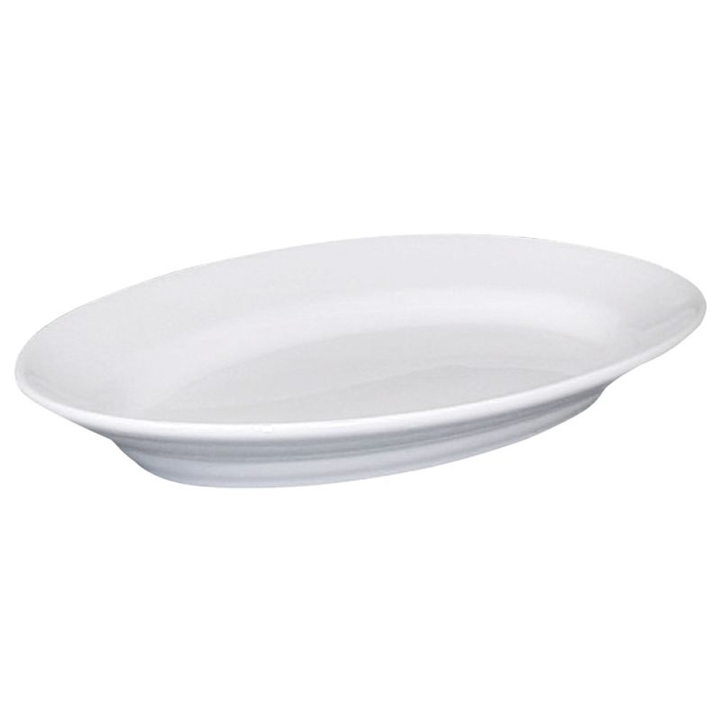 Oval deep plate NAPOLI, Dia 42cm, White, Porcelain | Megatek