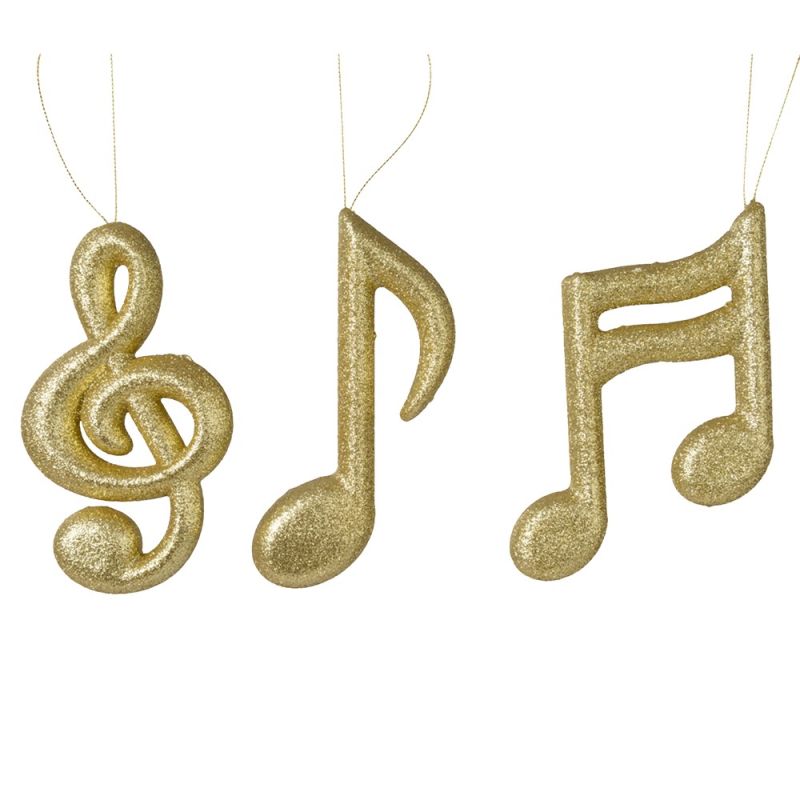 Decorative hanger, musical notes, foam, light gold | Megatek