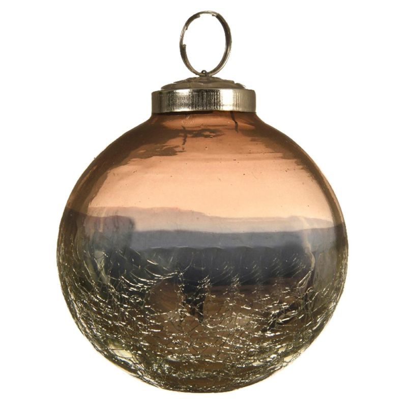 Decorative sphere, glass, cashmere coffee, dia. 8 cm | Megat