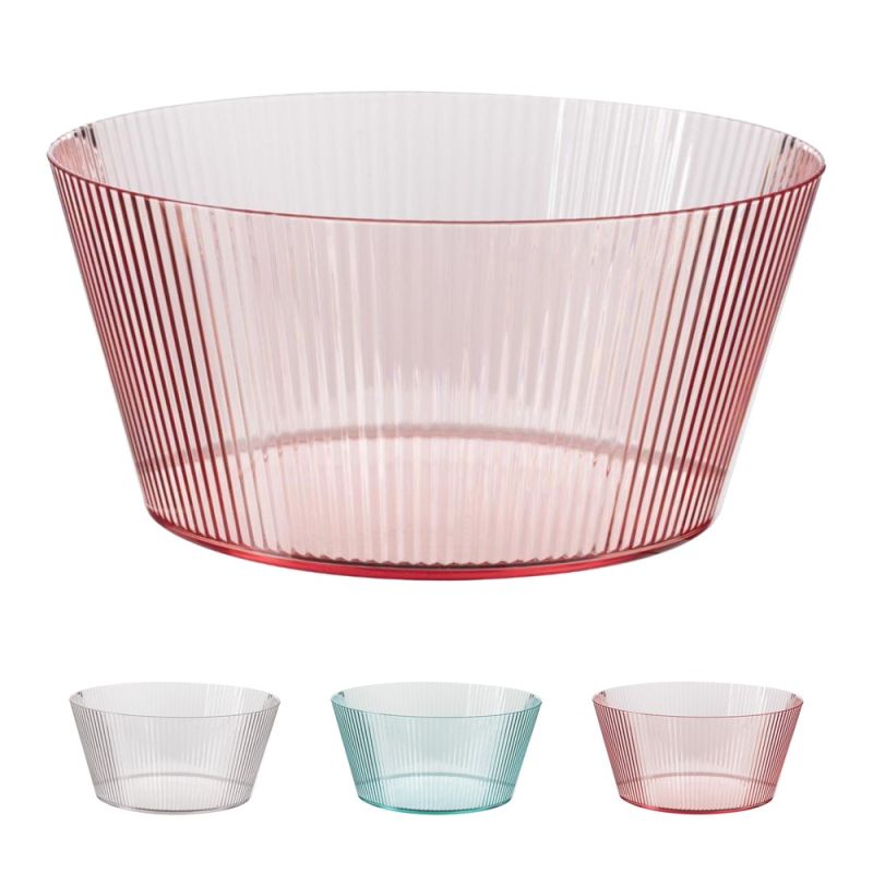 Salad bowl, polystyrene, pink, ø25.4 xH12 cm, 4 lt | Megatek