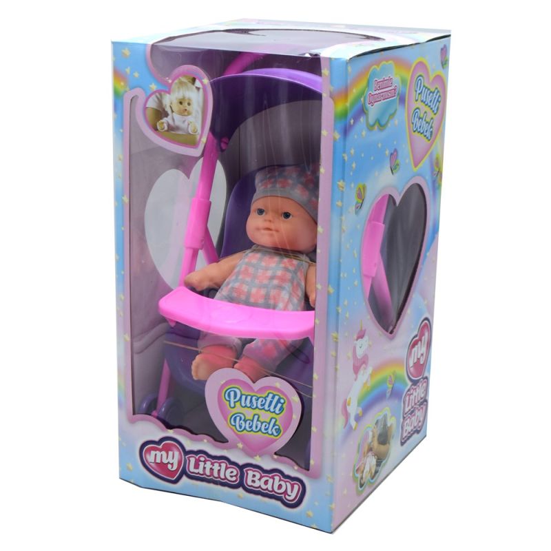 Set bebe kukull me karrocë, për fëmijë, My Little Baby, plas