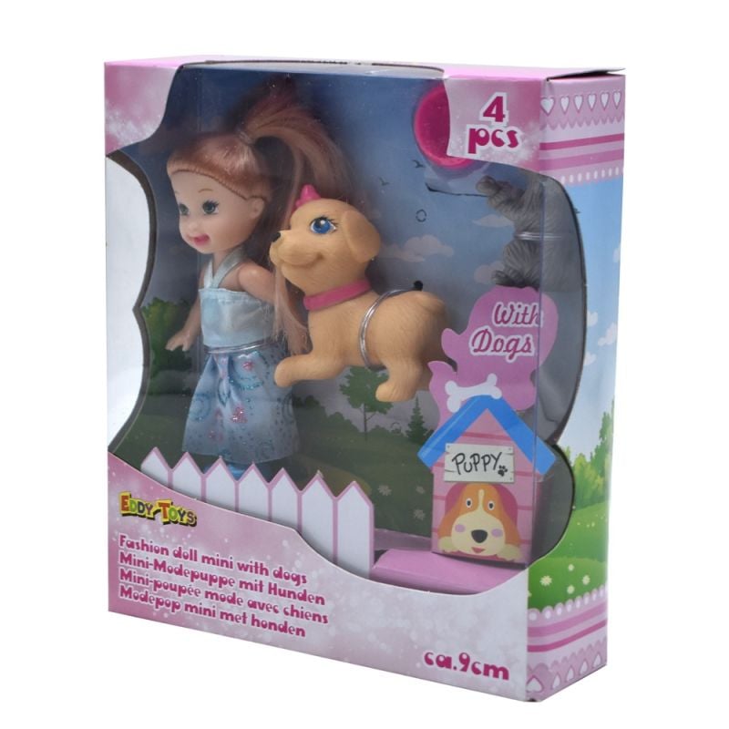 Set lodër për fëmijë, kukull e vogël me qenush, My Pets, Edd