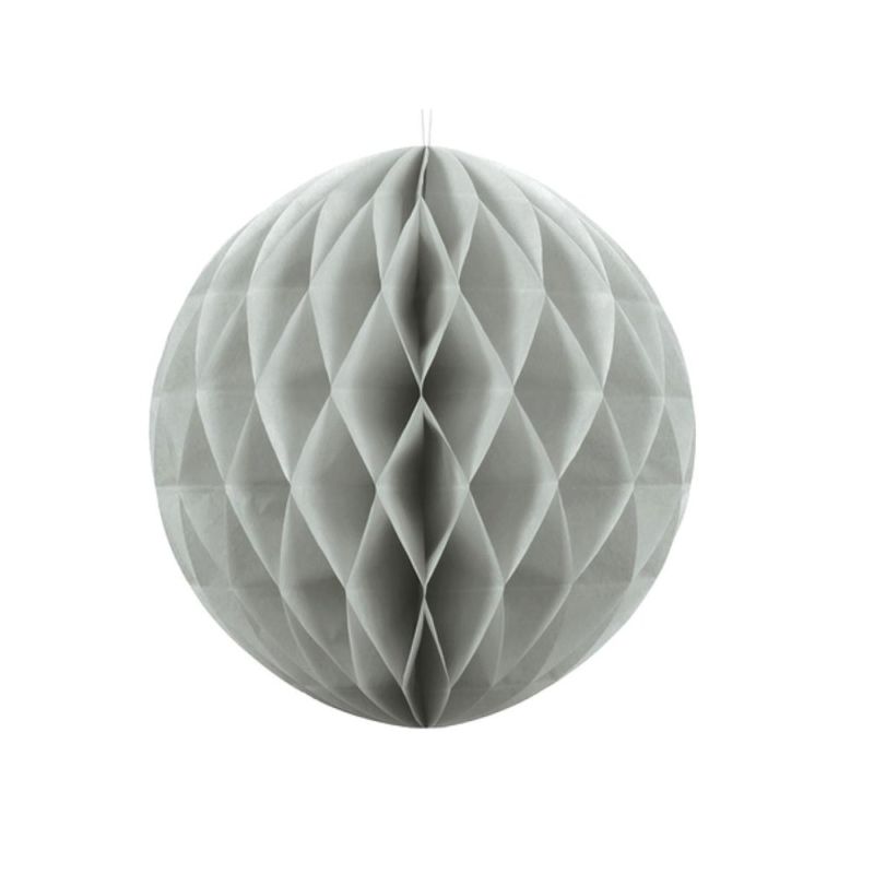 Honeycomb ball, paper, 30 cm, light grey, 1 piece | Megatek