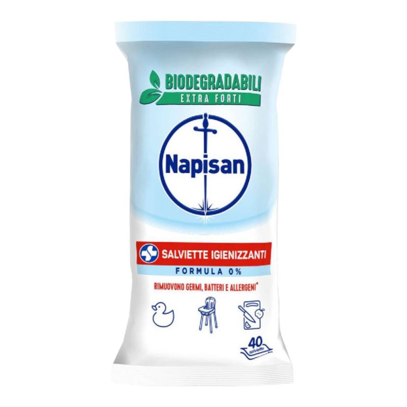 Wet wipes, antibacterial, unscented, Napisan, 40 pieces, 1 p