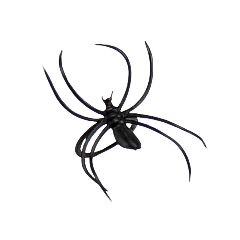 Set of decorative spiders for Halloween, PVC, 3 cm, black, 5