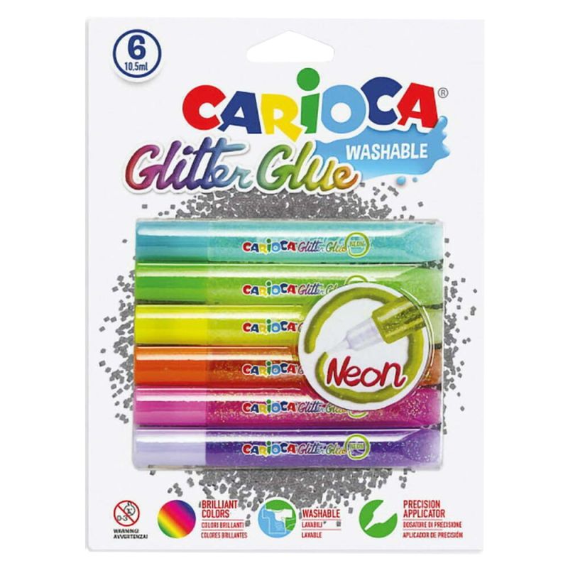 Glitter stickers, Carioca, blister 6 pieces | Megatek