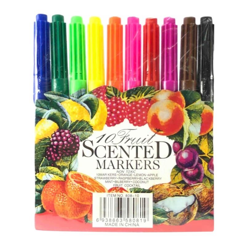 Colored markers for children, with fruit scent, plastic, 14