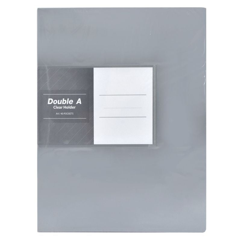 Dosje A4 me zarfa, Double A, plastikë, 21x29.7 cm, gri, 1 co