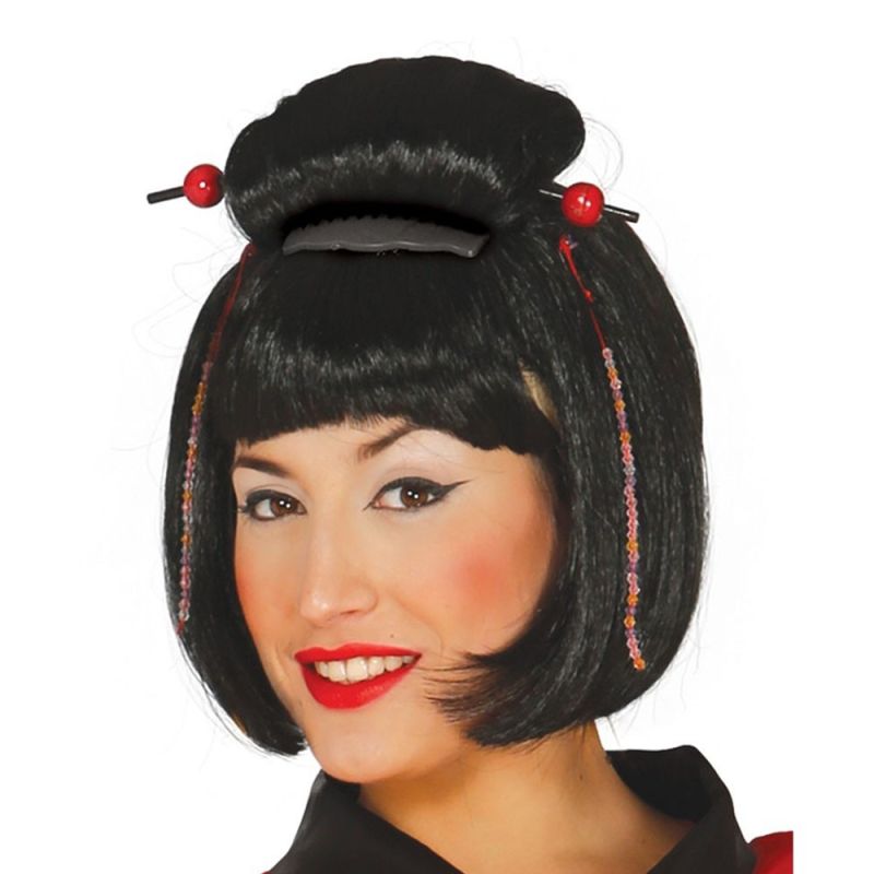 Japanese wig, halloween, black, 1 piece | Megatek