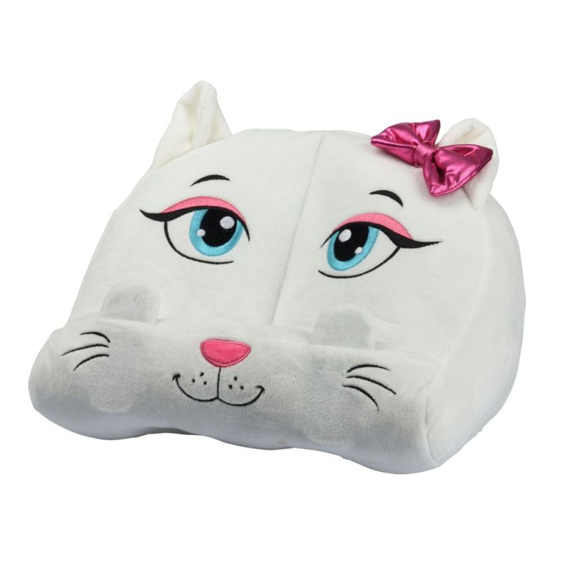 Book and tablet holder, cat, plush, 30x20x20 cm, white, 1 pi