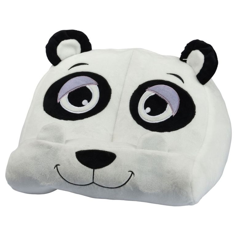 Book and tablet holder, panda, plush, 30x20x20 cm, white and