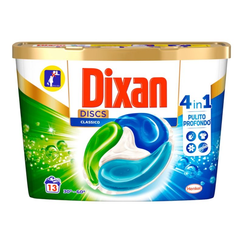 Capsule detergent for clothes, Dixan, Classic, 4 in 1, 13 ca