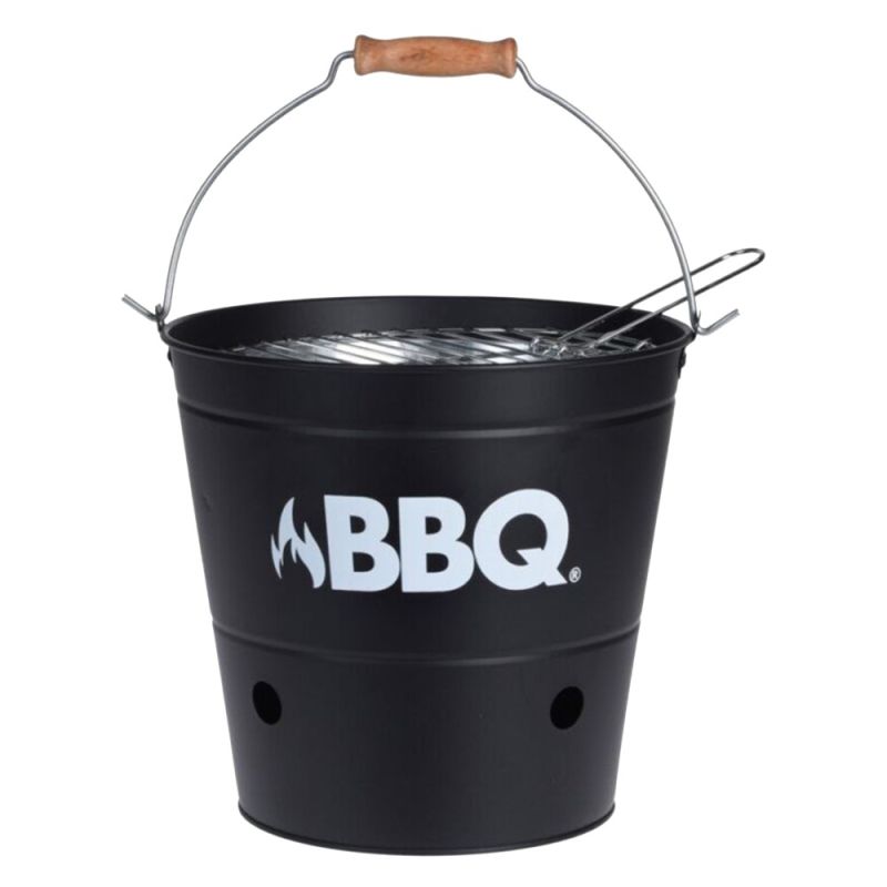 BBQ Tourist charcoal grill in a bucket, 26cm, black | Megate