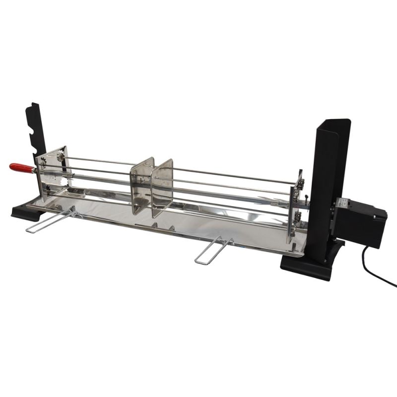 Skewer set with holder + electric motor, 100 cm, stainless s