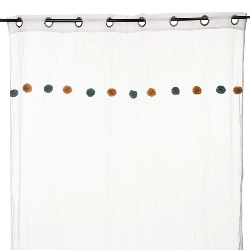 Perde për dhomë fëmijësh, poliestër, 240x140 cm, e bardhë, 1