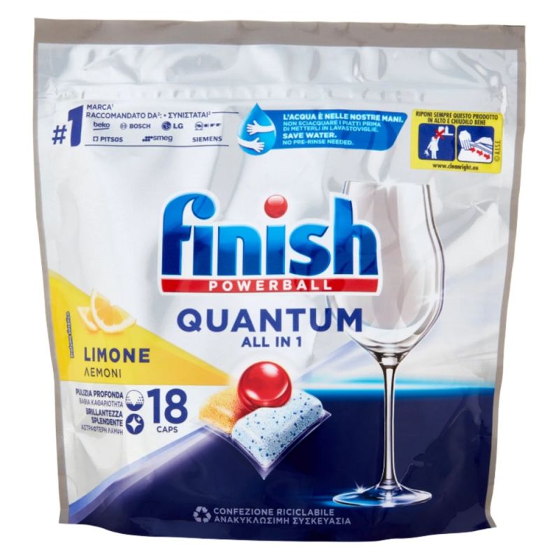Capsules for dishwashers, Finish, Quantum all in 1, lemon, 1