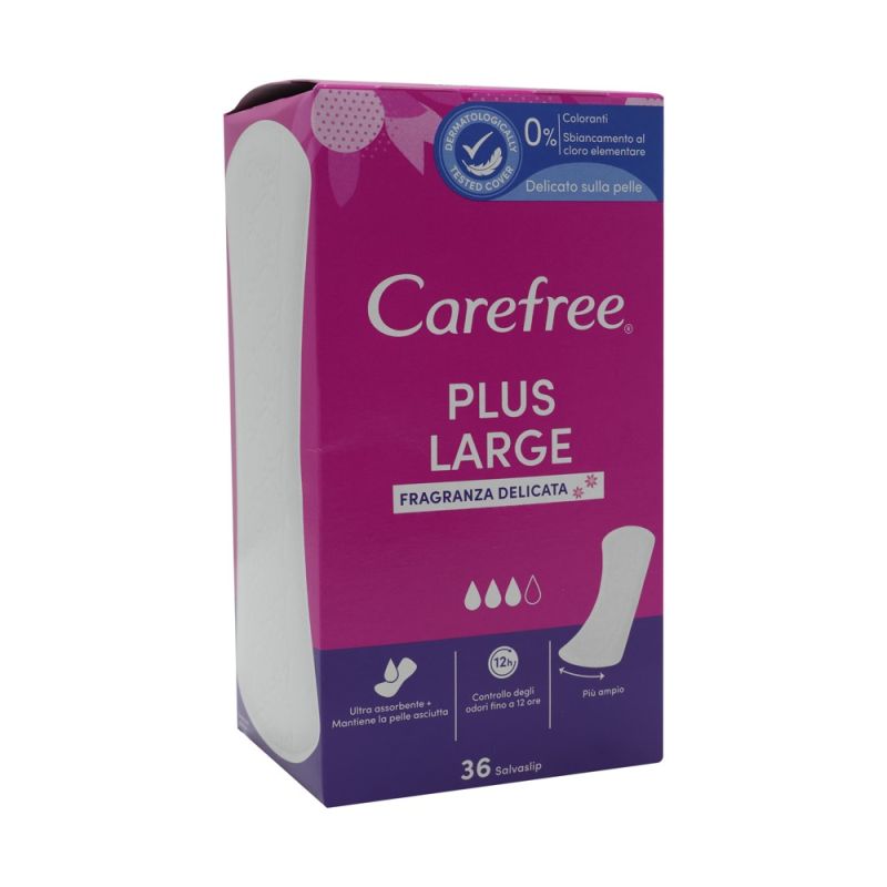 Sanitary napkins, Carefree, Plus Large, cotton, 36 pieces, 1