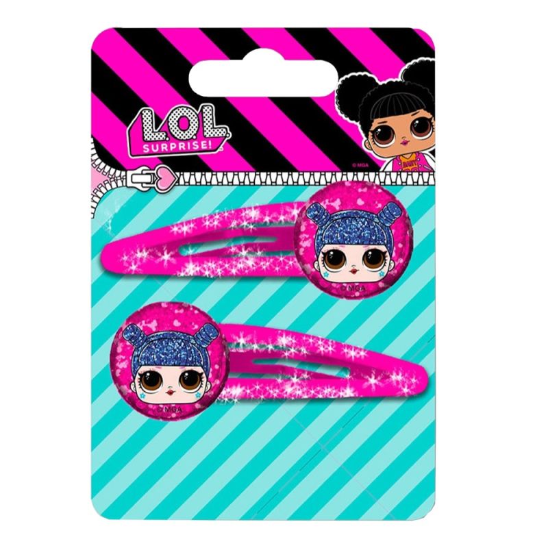 Hair clips for children, LOL Surprise, pink, 2 pieces | Mega
