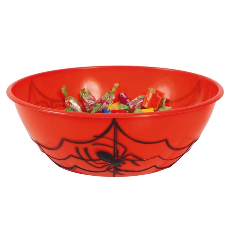 Serving bowl, halloween, spider, orange, plastic, 27x9 cm, 1