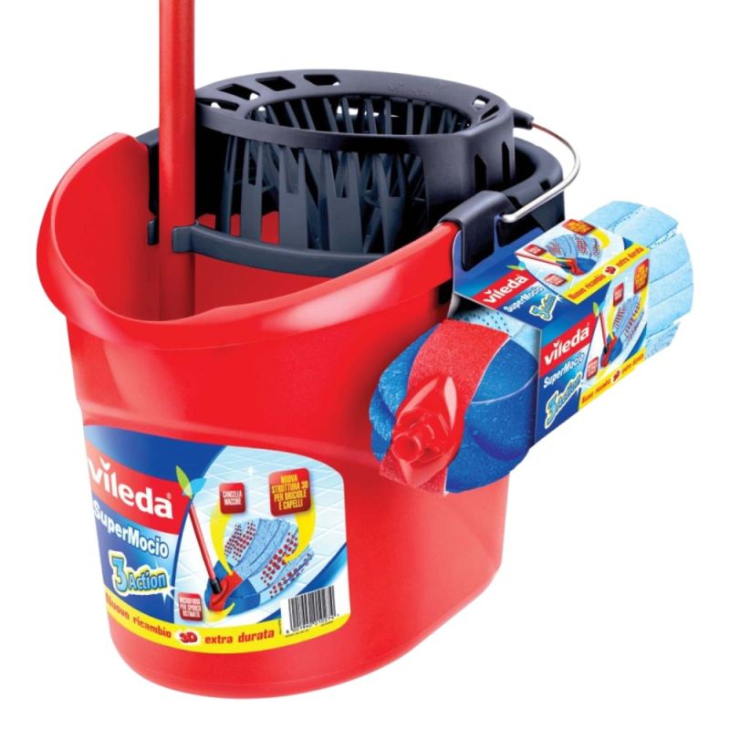 Cleaning bucket set, Vileda, Classico, with stick and swab