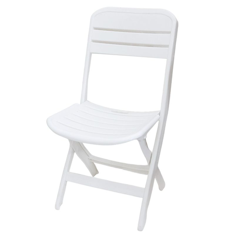 Karrige e palosshme per kamping, e bardhe, 52x40x82 cm, poli