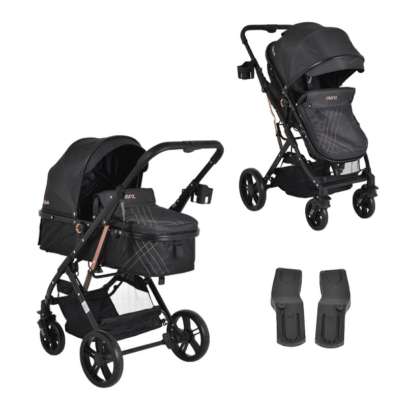 Baby carriage, Moni, Rafaello, black, 2 in 1, 15 kg, 1 piece