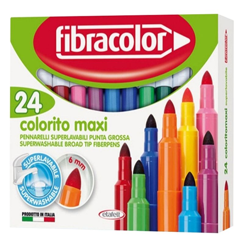 Water paint, Fibracolor, Maxi, 24 colors, 1 pack | Megatek