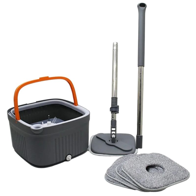 Automatic cleaning bucket set, plastic, mixed, stick 128 cm,