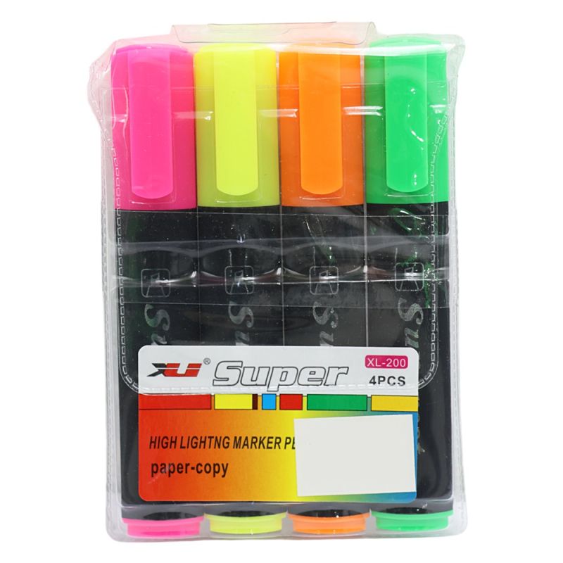 Highlighter, Super, 4 colors, 1 pack | Megatek