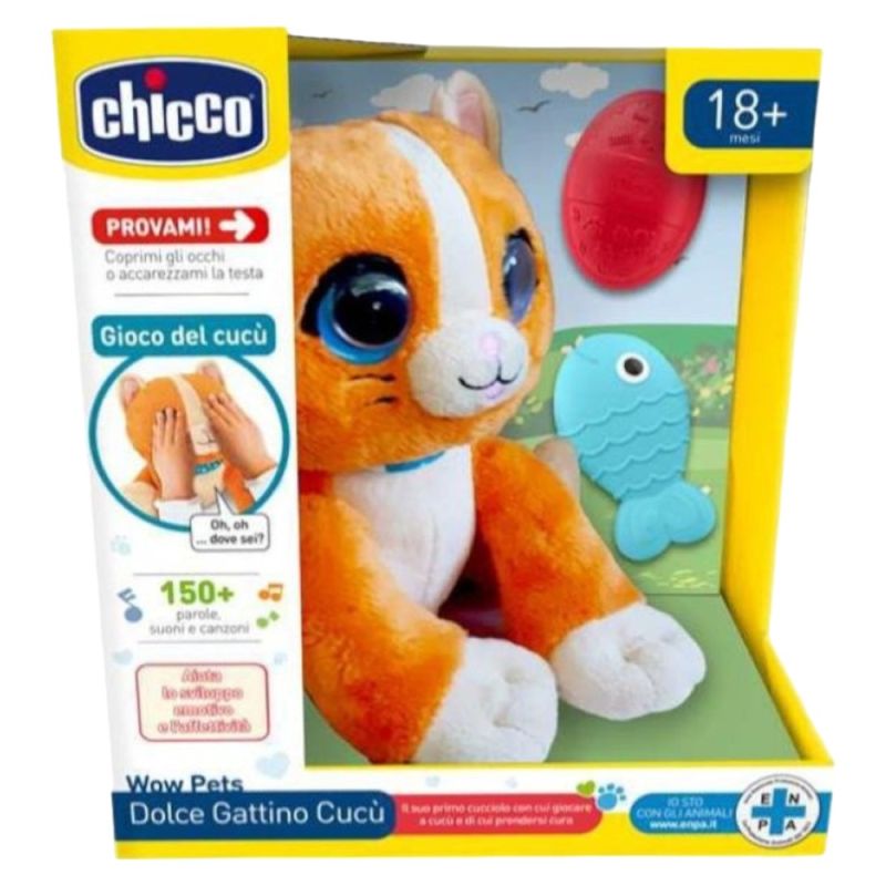 Baby toy, Chicco, Wow Pets, Dolce Gattino Cucu, plush, mixed