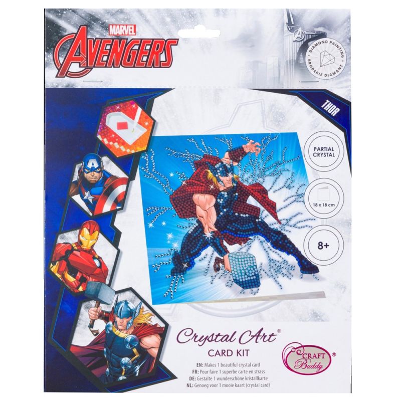 Crystal art card, Craft buddy, Captain America, 18x18 cm, +8