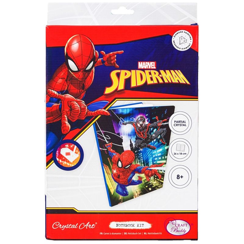 Notepad, Crystal art, Craft Buddy, Spiderman, 18x26 cm, +8 y