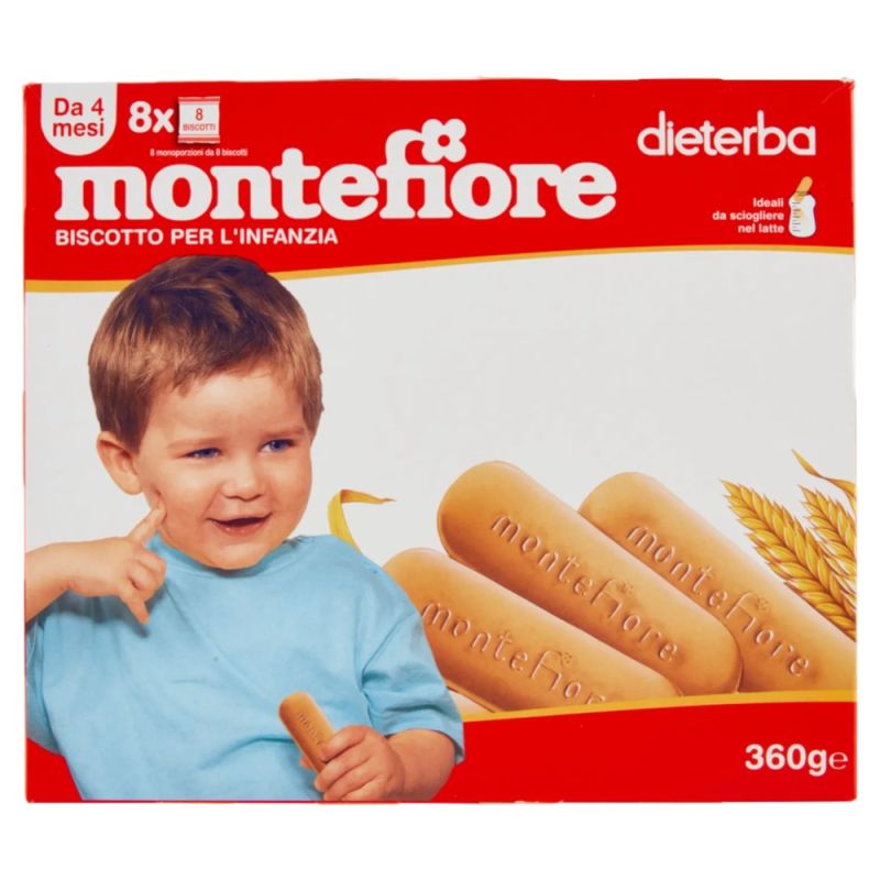 Biskota për fëmijë, Montefiore, 360 gr, 8x8 biscoti, +4 muaj