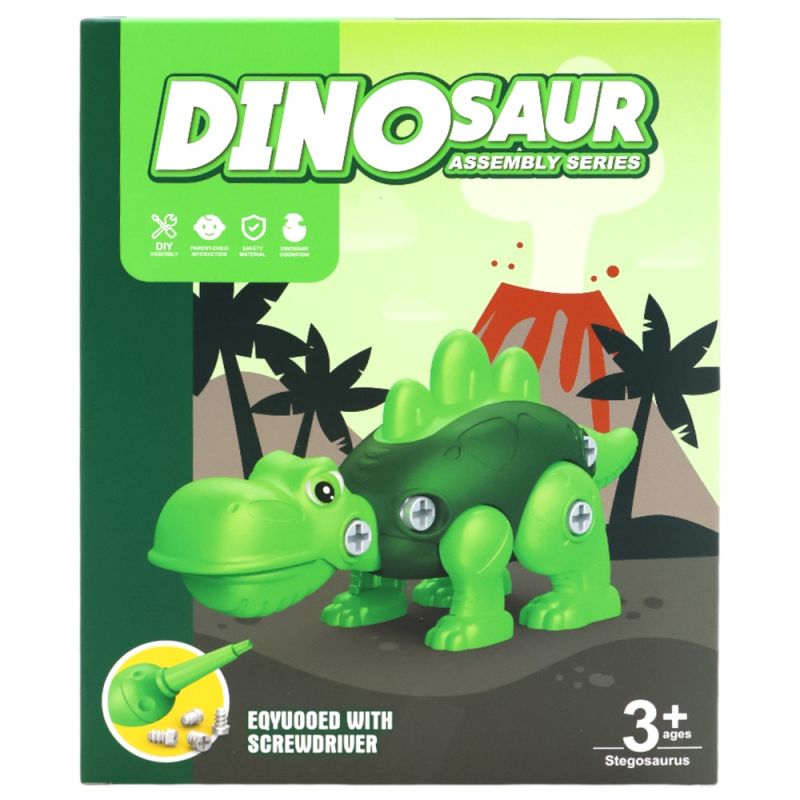 Lodër për fëmijë, dinosaur Stegosaurus, formuese, jeshile, 1