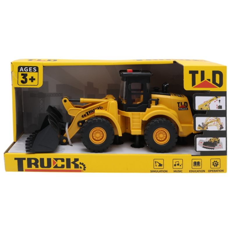 Children's toy, bulldozer, yellow, 1:16, with battery, 1 pie
