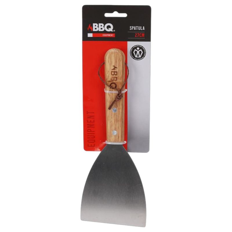 Barbecue spatula, BBQ, stainless steel/wood, 27 cm, 1 piece