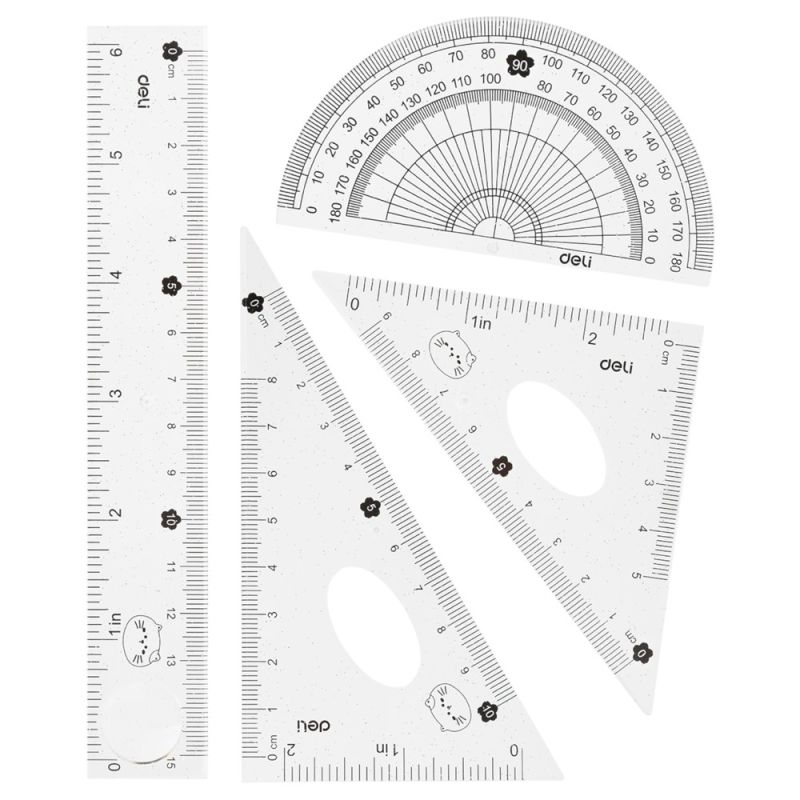 Ruler set, Deli, miYou, 15 cm, 4 pieces, 1 pack | Megatek