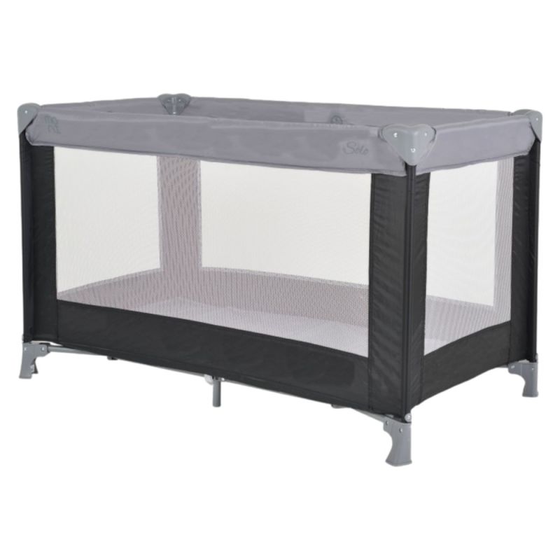 Krevat portativ për fëmijë, Solo, 1 nivel, gri, 120x60 cm, 1