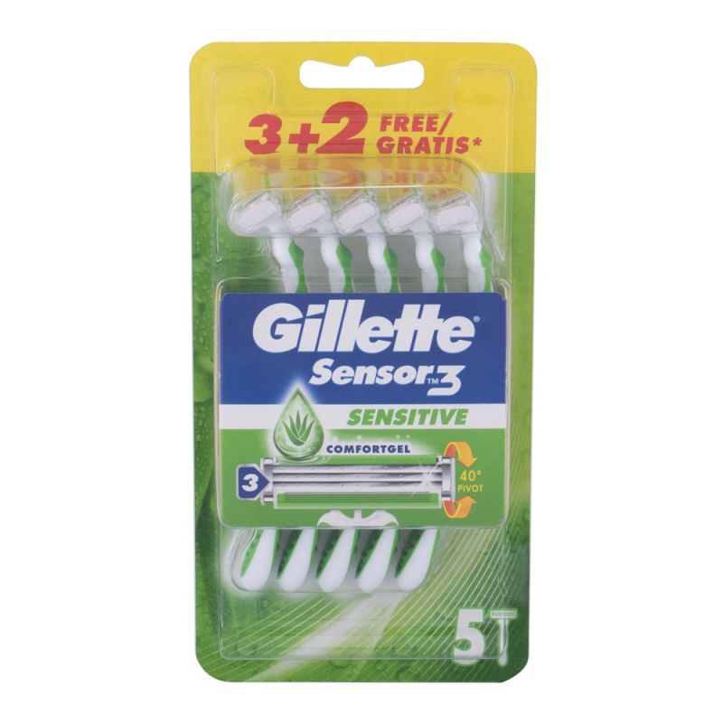 Sensor 3 men's disposable razor blade, Gillette, plastic and