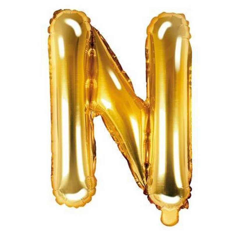 Balloon in the shape of N letter, nylon and refined alumin